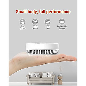 Jemay 7 Pack Smoke Detector, Fire Alarm Battery Powered, Smoke Alarm with Enhanced Photoelectric Sensor, Smoke Detectors with LED Indicator & Silence Button, Fire Detector Include Magnets and Screws