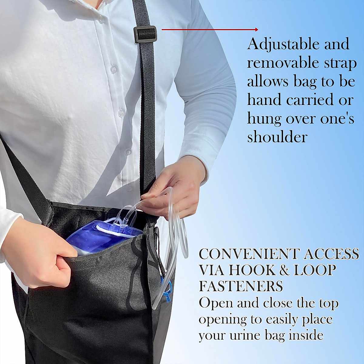Urine Drain Bag Cover, Urostomy & Catheter Bag Holder, Travel Supplies Bag with Storage Pockets & Adjustable Strap, Leak Proof