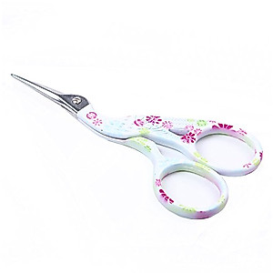 BIHRTC 3.6" Floral Design Stainless Steel Sharp Tip Classic Stork Scissors Crane Design Sewing Scissors DIY Tools Dressmaker Shears Scissors for Embroidery, Craft, Needle Work, Art Work & Everyday Use