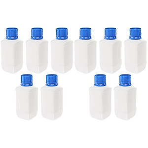 ULTECHNOVO 10 Pcs Reagent Plastic Bottle Laboratory Chemical Reagent Bottles Sample Sealing Square Bottle Sample Storage Square Bottle Container with Lid Liquid Bottle White Wide Mouth