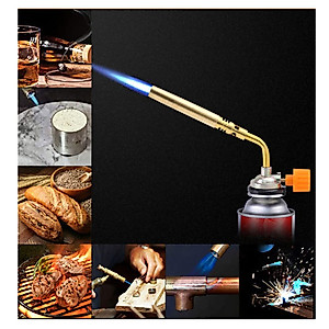 DONGLIANG High Temperature Portable Flamethrower Burner Welding Torch Butane Gas Blow Welding Torch Hand Ignition Camping Welding BBQ Tool Portable Cutting Torch Set Welder Tools