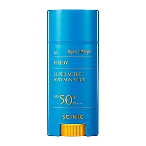 SCINIC Enjoy Super Active Airy Sun Stick SPF50+ PA++++ 0.53oz (15g) | Strong UV Protection Anytime, Anywhere Air-light, Clear | Korean Skincare