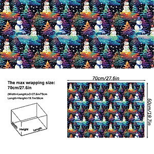 Vnaaem Christmas Wrapping paper for Boys Girls Kids - Rainbow Xmas Gift Wrap with Snowflakes Tree Snowman Reindeer Design for Christmas Holiday - 20 X 28Inches Per Sheet(8 Pack)