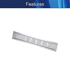 Aicosineg Air Vents Aluminum Alloy Air Vents Small Rectangle Air Grilles Square Ventilation Grilles Louvered Grill Cover for Walls Ceilings Kitchen Sink Wardrobe Shoes Cabinets Silver 11.81x1.97in