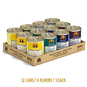Weruva Classic Dog Food, Variety Pack, Baron's Batch, Wet Dog Food, 14oz Cans (Pack of 12), Multi