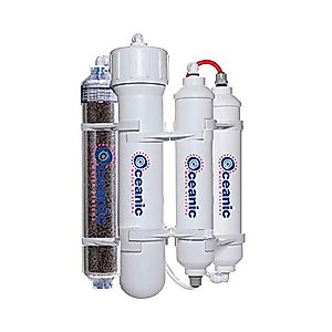 Oceanic Portable 4 Stage Reverse Osmosis and Deionization (RO/DI) Space Saver Water Purification System - 50 GPD | Water Filtration System for Aquarium Filter Processes | Fish Tank RODI Filter