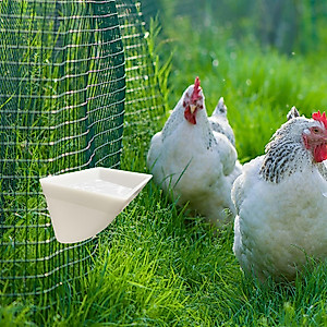 2 Pack Feeder Feed Trough and Waterer Bucket with Clips Chicken Hanging Poultry Feed Trough for Goat Sheep Deer Poultry Duck Chicken