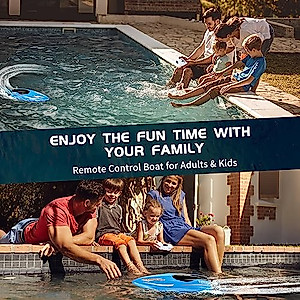 LQYoyz Upgraded Strong Remote Control Boat, 2.4 GHZ RC Boats for Kids 4-8 & Beginner, Rechargeable Racing Toy Boat for Pool Lake, Summer Outdoor Water Toys Birthday Gifts for Boys Girls