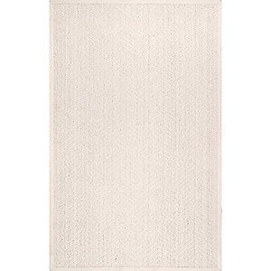 nuLOOM Suzanne Natural Textured Wool Area Rug, 4' x 6', Cream