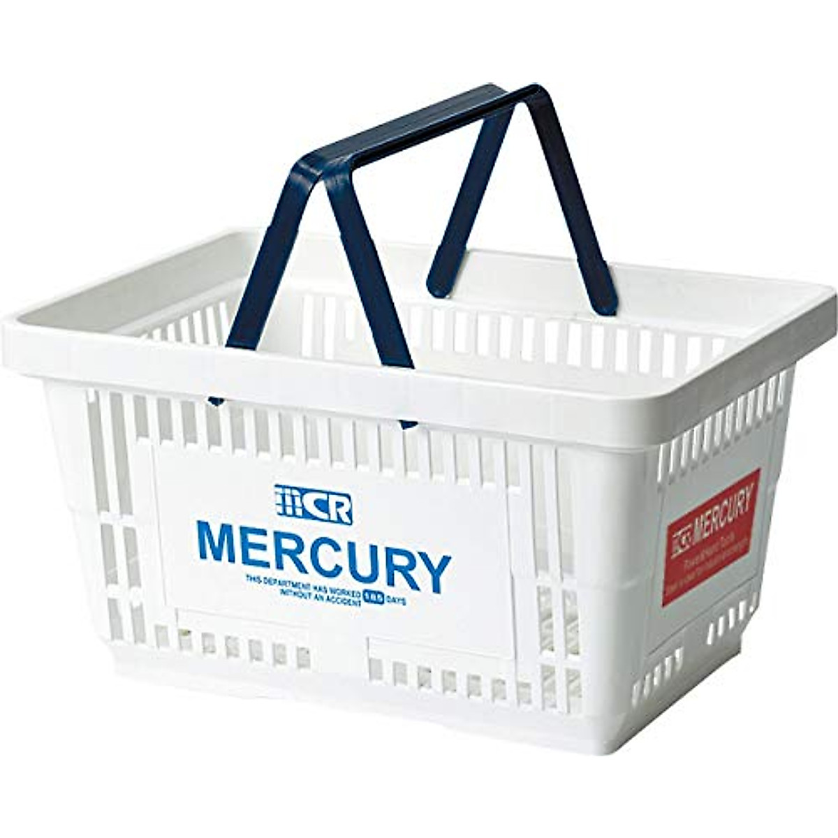 Mercury Shopping Cash Register Basket Storage Box Basket Interior Outdoor Camping Barbecue Market 42 x 29.2 x 22 cm White MEMABAWH
