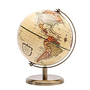 Annova Antique Globe Dia 5.5-inch / 14CM - Educational/Geographic/Modern Desktop Decoration - Stainless Steel Arc and Base - for School, Home, and Office (Antique 5.5“)