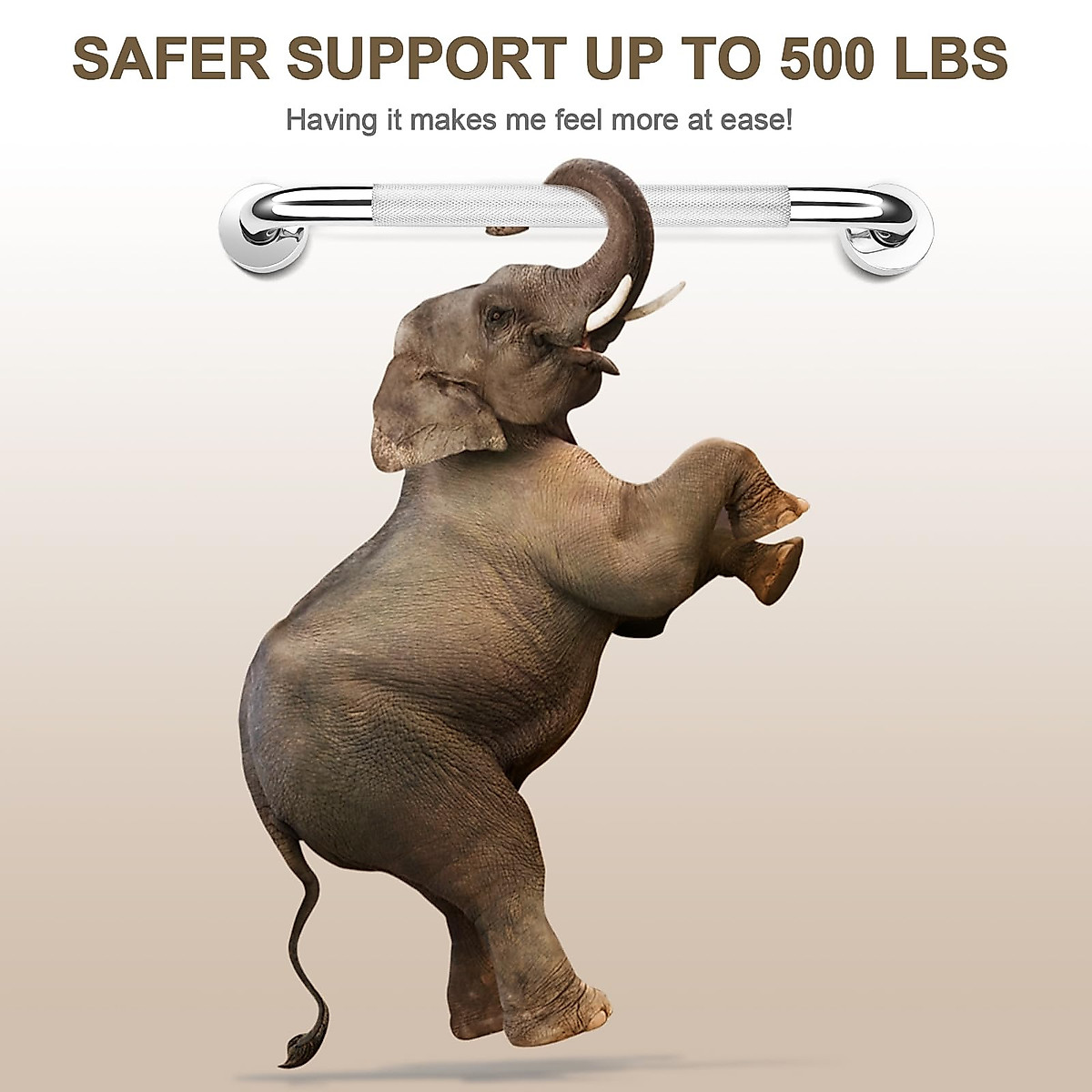 2 Pack Grab Bars for Elderly for Wall 16 Inch, Fit for Studs, Knurled Anti-Slip Bathroom Shower Grab Bars for Seniors, Safety Handicap Grab Bars for Shower, Shower Handles for Elderly, Tesuchan