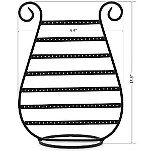 Tytroy Black Metal Harp Shaped Earring Organizer Holder (Up to 78 Pairs) Jewelry Display Stand (1 pc)