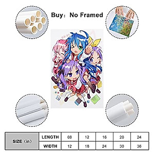 Anime Lucky Star Poster Decorative Painting Canvas Wall Posters And Art Picture Print Modern Family Bedroom Decor Posters 12x18inch(30x45cm)