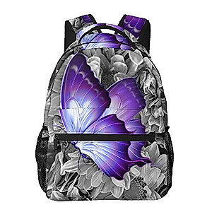 OGNOT Purple Butterfly Backpack For School,Large Travel Backpack,Lightweight School Bag College Laptop Backpack For Men Women