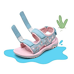 DREAM PAIRS Boys Girls SDAS226K Fashion Athletic Summer Sports Sandals Pink/Blue/Flamingo Size 12 Little Kid