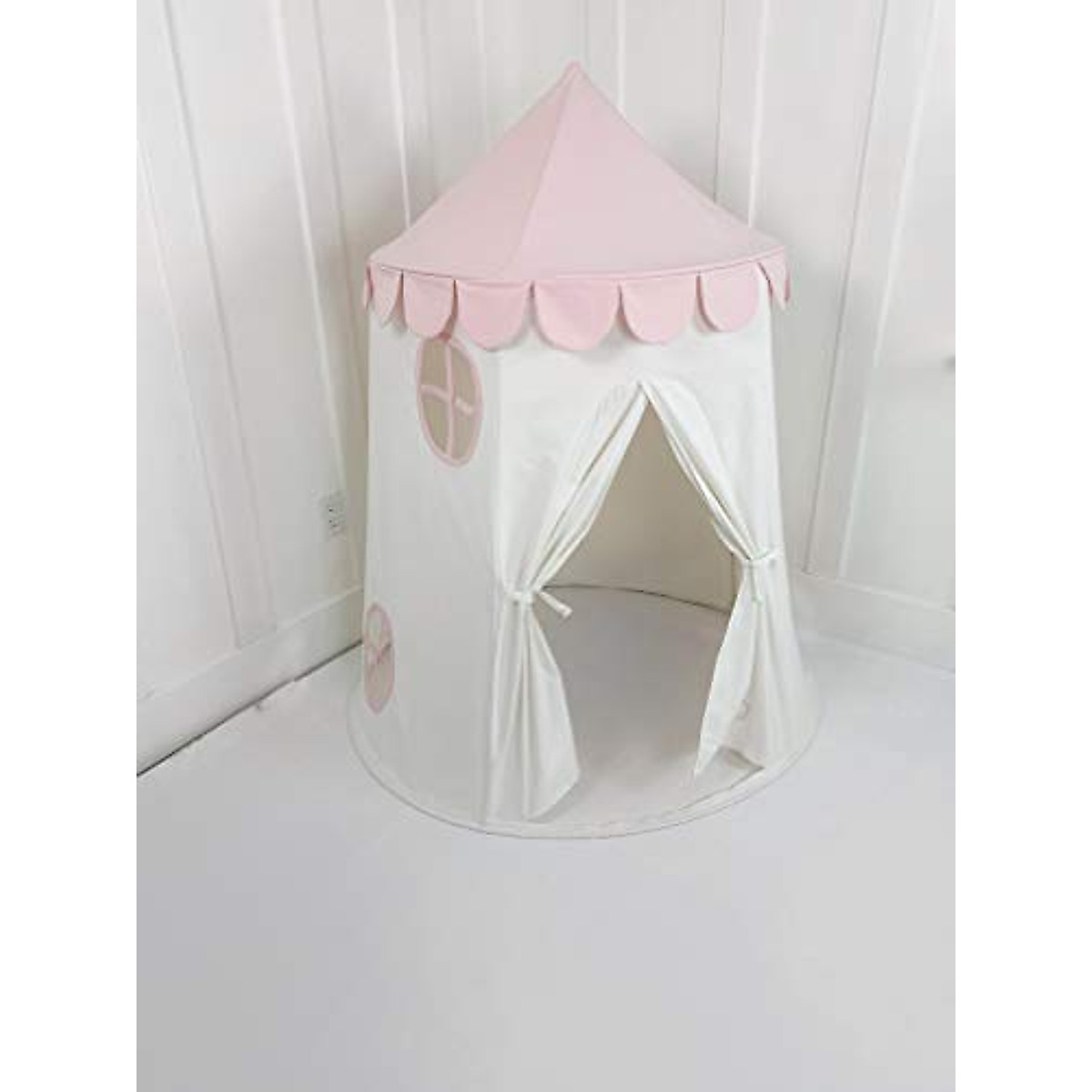 Domestic Objects | Castle Tower Play Tent | Kids Playhouse | Indoor Fort | Cotton Canvas | Premium Quality (42" Wide x 54" Tall) (Pink)