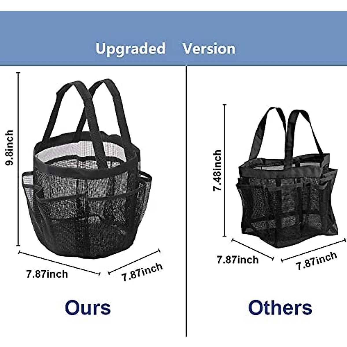 MBVBN Enignic Mesh Shower Caddy Portable for College Dorm Room Essentials, Caddy Organizer, With 8-Pocket Large Capacity For Conditioner, Soap And Other Bathroom Accessories. Camp, Gym, Swim, Beach.