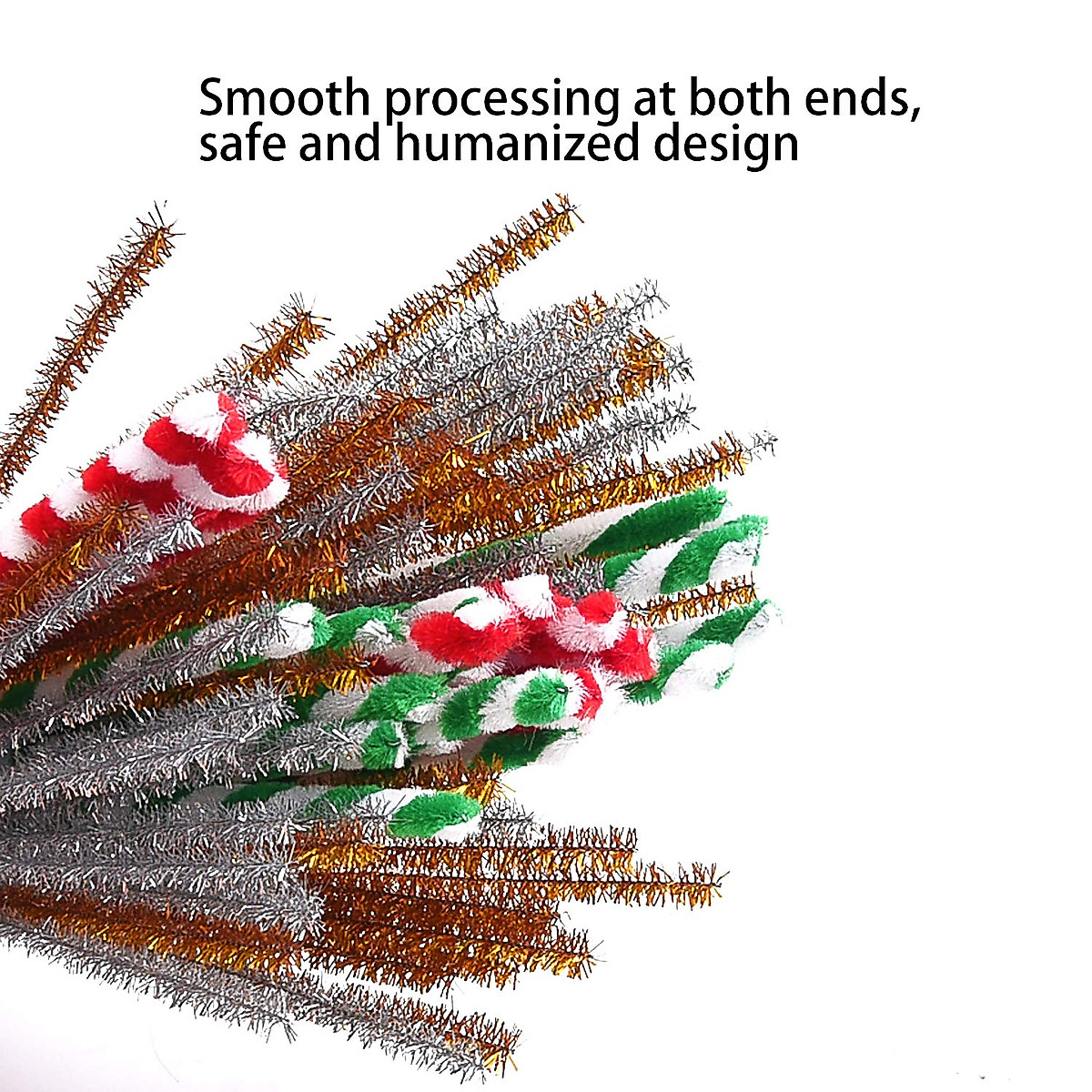 Livder 400 Pieces Christmas Pipe Cleaners Chenille Stem, Red Green Glitter DIY Art Crafts, 4 Colors