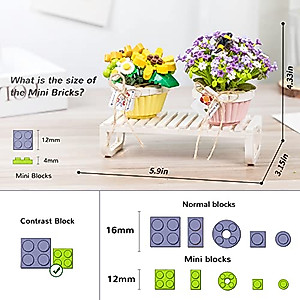 QLT Mini Bricks Flower Mini Sunflower Bonsai Tree Building Block Set 2PCS Botanical Collection Construction Building Toy, Creative Gift for Her Girls Women Adults 6+（Not Compatible with Lego Set ）