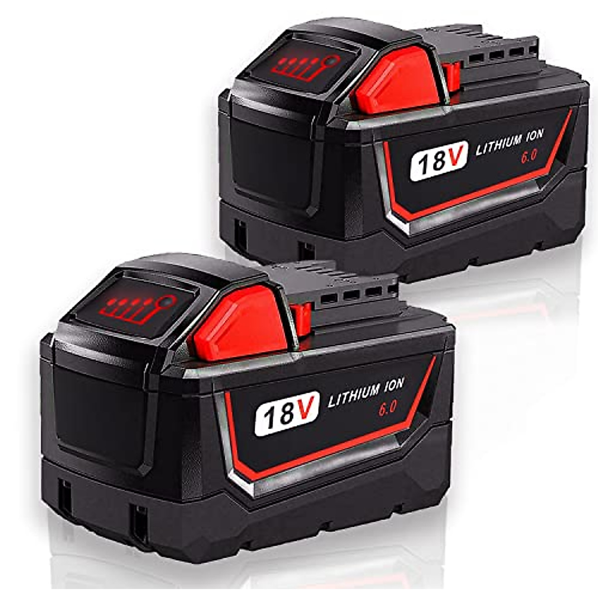 【3RD-Generation!】 TenHutt 2 Pack 6.0Ah M18 18V Replacement Battery for Milwaukee M18 Battery 48-11-1820 48-11-1850 48-11-1860 48-11-1828 48-11-10 for Milwaukee Cordless Power Tools Lithium Battery