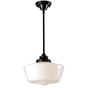 Kenroy Home 93661ORB Cambridge 1 Light Pendant with Blackened Oil Rubbed Bronze Finish, Rustic Style, 9.5" Height, 12" Width, 12" Depth