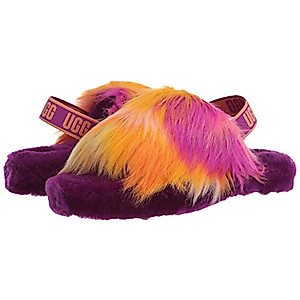 UGG girls K Fluff Yeah Slide Tie Dye Slipper, Berrylicious, 6 Big Kid US