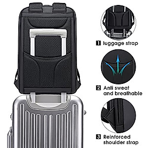 BANGE Business Smart Backpack Waterproof fit 15.6 Inch Laptop Backpack with USB Charging Port,Commuter Travel Durable Backpack (Gray)