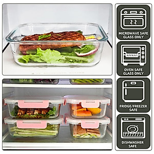 UMI UMIZILI Glass Food Storage Containers with Lids, 10 Pack Leakproof Glass Meal Prep Containers Airtight Stackable Glass Containers for Leftover, Fruit, Vetageables, Dishwasher Safe