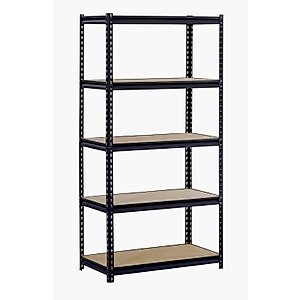 Muscle Rack URWM185BLK Black Steel Storage Rack, 5 Adjustable Shelves, 3000 lb. Capacity, 72" Height x 36" Width x 18" Depth