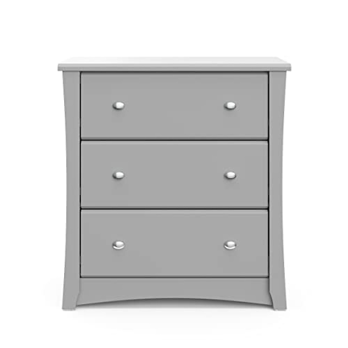 Storkcraft Crescent 3 Drawer Chest (Pebble Gray) – Baby and Kids Bedroom Organizer, Nursery Chest, Storage Dresser with Drawers, Universal Design