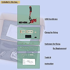 AIVCOPB USB Handbrake,64 bit USB Brake for Sim Racing Compatible with Logitech G25 G27 G29 G920 G923 Thrustmaster T500 T300,Black Aluminium Body with Clamp