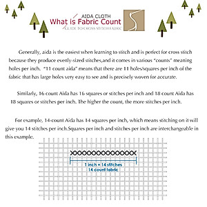 14 Count Aida Cloth Needlework Cross Stitch Fabric, Light Gray, W59" x L20"