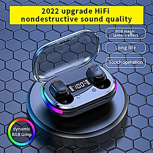 K10 Bluetooth 5.3 Mini Wireless Earbuds in Ear Headphones Built-in Microphone, Light-Weight IPX5 Waterproof Stereo Headset with Charging Case for Sport