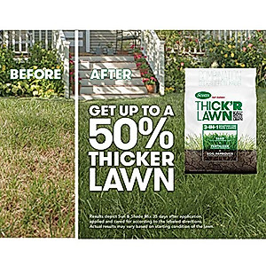 Scotts Turf Builder Thick'R Lawn Grass Seed, Fertilizer and Soil Improver Tall Fescue Mix, 40 lbs.