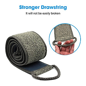 Loofah Back Scrubber, 50 Inch Extra Long Natural Flax Exfoliating Back Scrubber for Shower for Men Women, Deep Clean & Invigorate Your Skin