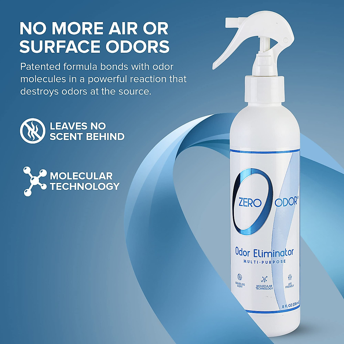 Zero Odor Multi-Purpose Household Odor Eliminator, Trigger Spray, 8 ounces