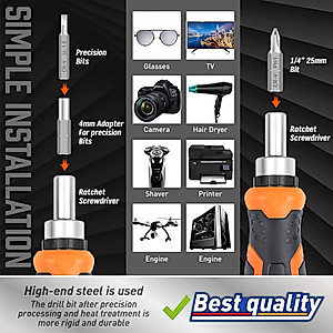 Amartisan 22 IN 1 Ratchet Screwdriver Set, Precision Multi-bit Ratchet Screw Drivers, Slotted/Philips/Pozi/Torx