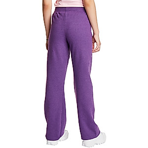 Hanes Women's EcoSmart Open Bottom Leg Sweatpants,Violet Splendor Heather,Medium