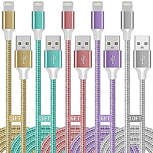 iPhone Charger,Apple MFi Certified 5 Pack iPhone Charger Cable iPhone Cord Nylon Braided Compatible with iPhone 13 Pro/13/12/11 Pro/11/XS MAX/XR/8/7/6s…