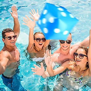 Sumind 12 Inch Jumbo Inflatable Dice Outdoor Fun Huge Inflatable Dice Set Include 3 Jumbo Inflatable Dices, 10 Pieces 12 mm Plastic Dices for Indoor Outdoor Broad Game and Pool Party Supplies Prop Toy