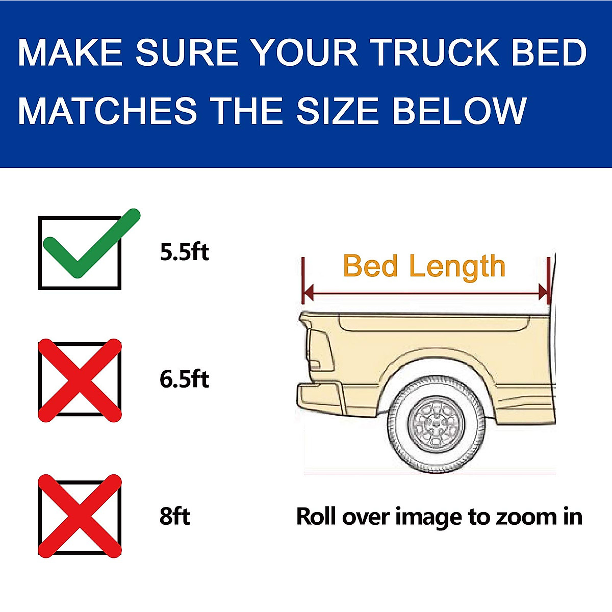 Lyon Cover 5.5' / 67.1" Hard Tri-Fold Truck Pickup Bed for 2015-2024 F150 Tonneau Cover | LED Lamp | 3 Years Warranty |