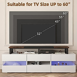 YAOHUOO 47" Large TV Riser for 32-60 inch TV, TV Riser Stand Shelf with Steel Legs,Tabletop TV Stand Riser for Home Office,Rustic Brown