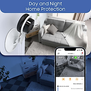 CHILLAX HCX280 Smart WiFi Home Camera FHD 1080p Indoor Security Baby Pet Home Surveillance Sound & Motion Detection 2-Way Audio Night Vision SD-Card Slot Work with ChillaxCare App