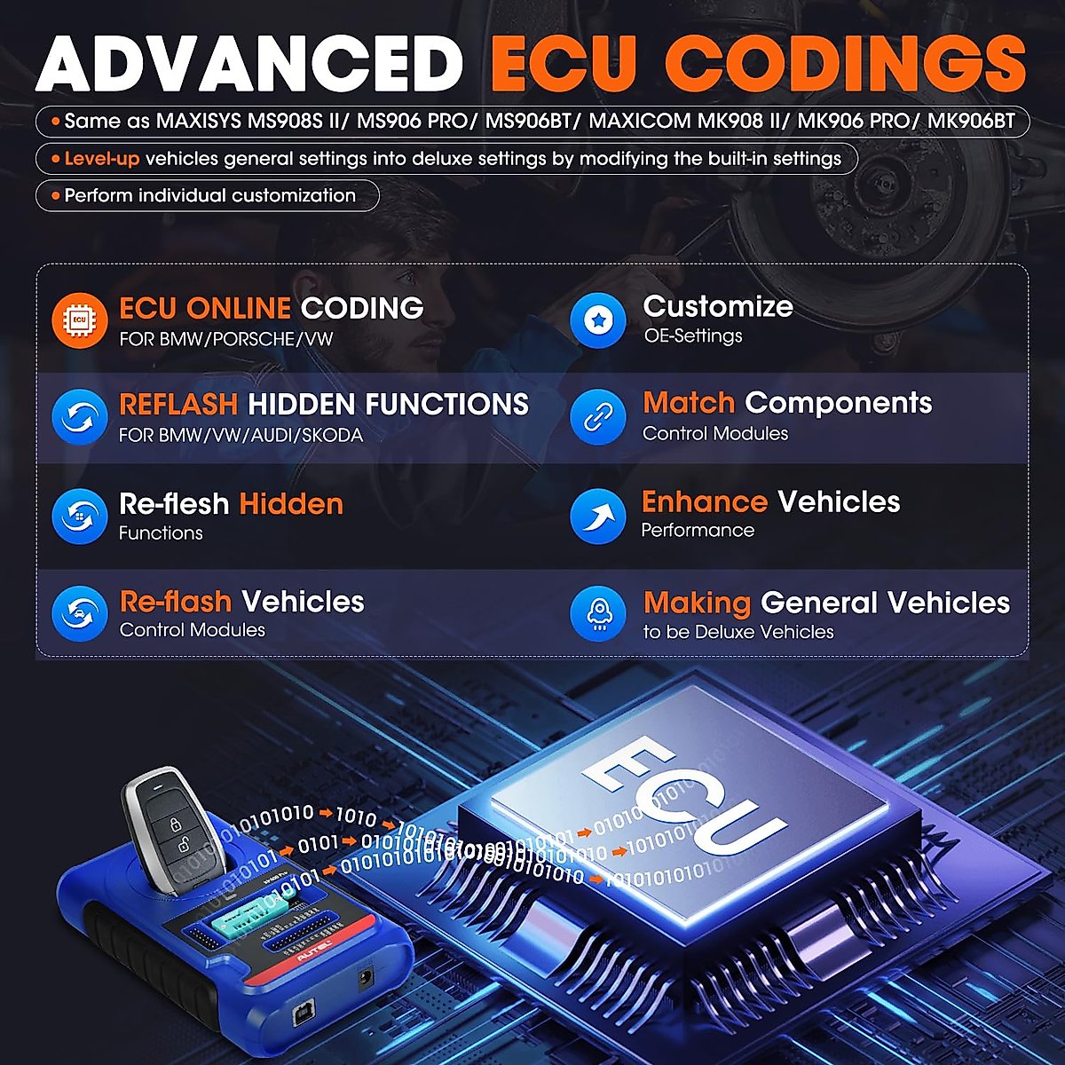 Autel MaxiIM IM608S II: 2024 Newer Ver. of IM608 PRO Top Car IMMO & Key Fob Programming Tool, Same as IM608 PRO II/ IM608 II, w/ XP400 PRO APB112 GBOX3, AutoScan 2.0, Advanced ECU Coding, 40+ Services