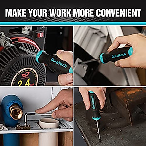 DURATECH 12-Piece Magnetic Screwdriver Set, 5 Phillips and 5 Slotted Tip S2 Alloy Steel Screwdriver Set, 1 pc Magnetizer Demagnetizer, 1 pc CR-V Offset Screwdriver, Storage Tray Included