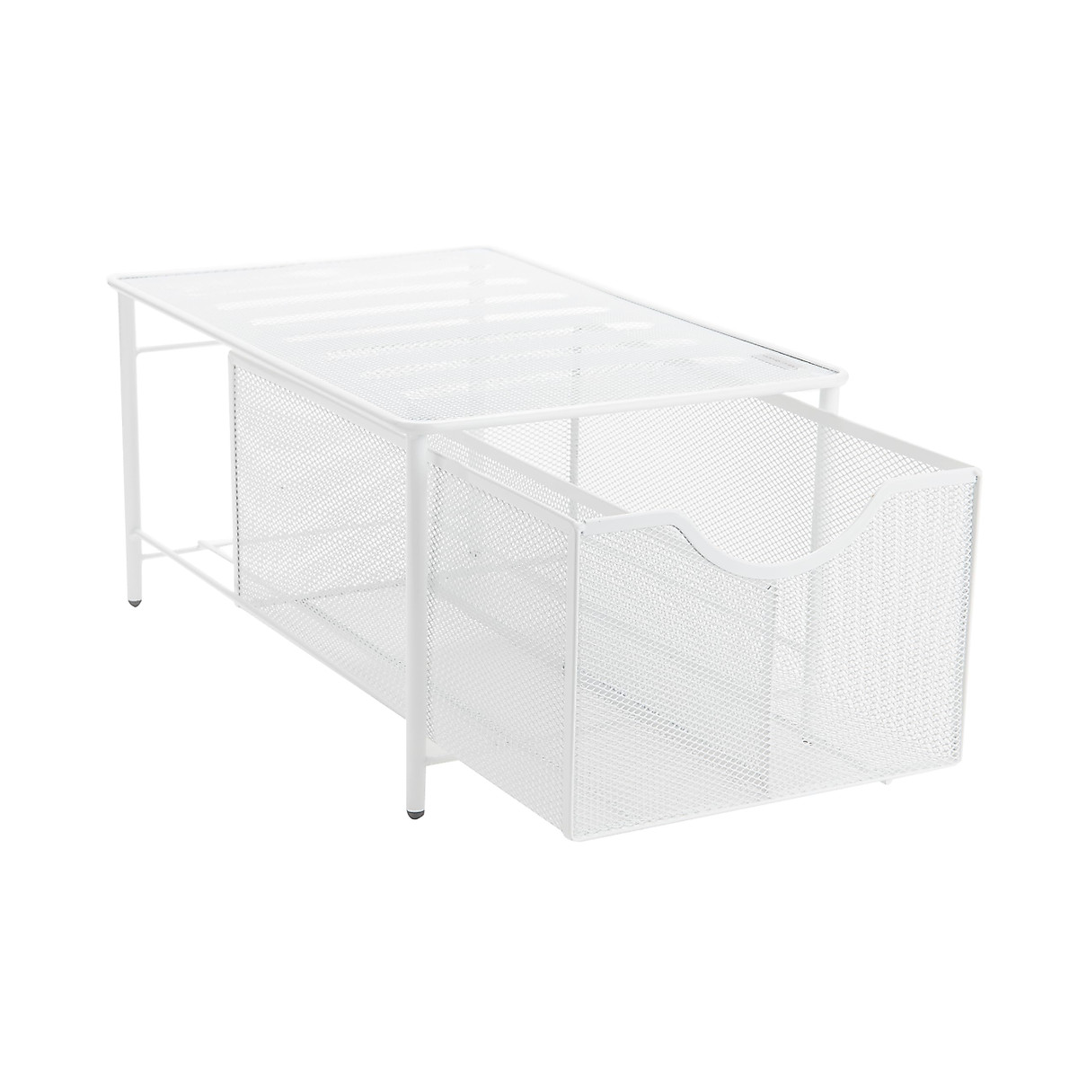 Mind Reader Organizer Storage Basket, 15.4” L x 9.4” W x 7.5” H, White