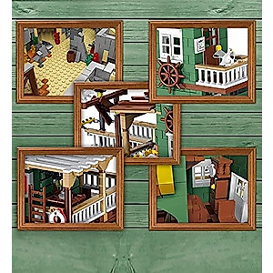 General Jim's Realistically Detailed Fisherman Harbortown Series City Modular Buildings 3452 Piece Three Level Lighthouse Construction Suite Building Blocks Toy Bricks Set for Adults and Teens