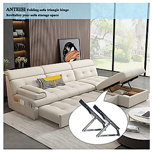 Sofa Bed Storage Lift Hinge, Adjustable Folding Sofa Storage MechanismHinge，Lifting Storage Sofa Hinge，Saving DIY Engineering Furniture Hardware, Black (2pcs)