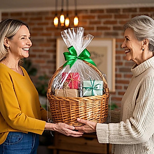 Extra Large Shrink Wrap Bags for Gift Baskets, 32x40 inches Clear PVC Heat Gift Basket Shrink Bags 10Pack